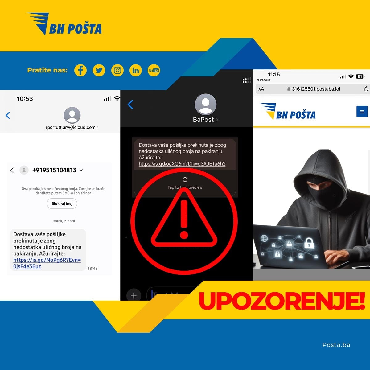 BH Pošta upozorava korisnike o novoj prevari: Ne odgovarajte na ove poruke! - TuzlaInfo.ba